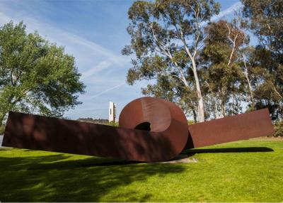 China Twisted Corten Steel Garden Sculpture 200 cm Large Metal Art Decor for sale
