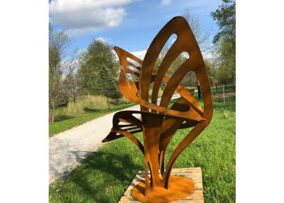 China Rusty Corten Steel Abstract Garden Sculpture 180 cm Outdoor Modern Art Decoration for sale