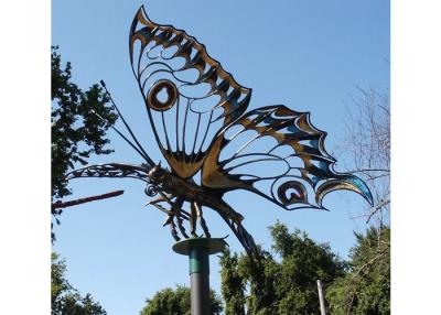 China Custom Stainless Steel Giant Butterfly Garden Sculpture - 35 Day Delivery, Matt Finish Outdoor Landscape Art for sale