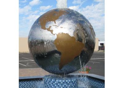 China Stainless Steel Globe Water Fountain 200cm Modern Art Outdoor Sculpture for Garden Park for sale