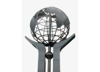 China Stainless Steel Globe Sculpture Matt Finish Modern Art 200cm Diameter for Garden Decor for sale