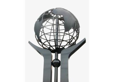 China Stainless Steel Globe Sculpture Matt Finish Modern Art 200cm Diameter for Garden Decor for sale