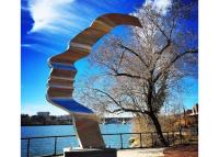 China Modern Abstract Outdoor Stainless Steel Face Sculpture 200cm Matt Finish for sale