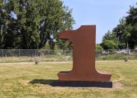 China Corten Steel Number Sculpture 200cm H Outdoor Decorative Art for Custom Rusty Finish for sale