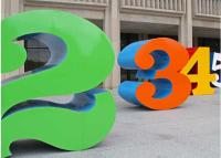 China Custom Painted Stainless Steel Number Sculpture 0-9 for Outdoor Public Garden Decoration for sale