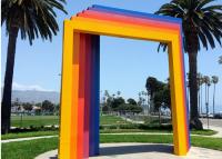 China Custom Painted Metal Sculpture , Modern Gate Sculpture For Garden Landscape for sale