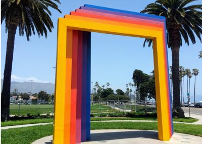 China Custom Painted Metal Sculpture , Modern Gate Sculpture For Garden Landscape for sale