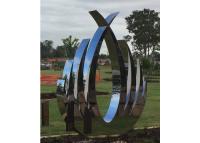 China Polished Stainless Steel Garden Sculpture 150cm H Customizable Outdoor Art Decor for sale
