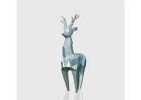 China Life Size Stainless Steel Geometric Deer Sculpture Modern Art Custom Finish for sale