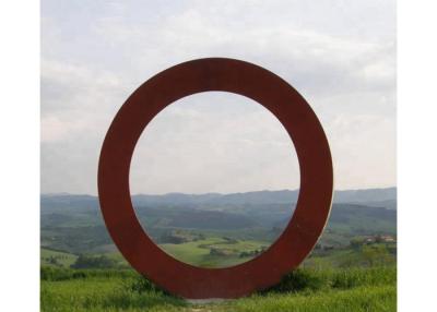China Corten Steel Ring Sculpture 180 cm Outdoor Metal Art Forging Casting for sale