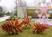 China Large Stainless Steel Pine Cone Sculpture 180 cm Outdoor Garden Decoration for sale