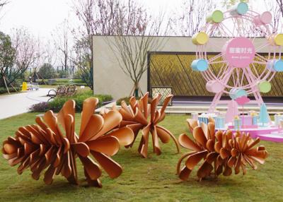 China Large Stainless Steel Pine Cone Sculpture 180 cm Outdoor Garden Decoration for sale