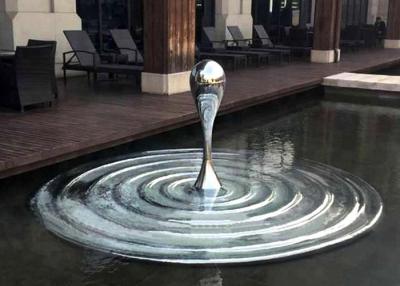 China Custom Size Stainless Steel Water Drop Sculpture for Pool Decoration 120cm for sale