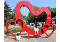 China Outdoor Stainless Steel Heart Sculpture Garden Art - 180 cm Contemporary Decoration with Custom Sizing for sale