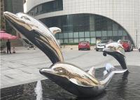 China Life Size Stainless Steel Dolphin Sculpture Polished Finish for Water Fountain for sale