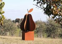 China Corten Steel Pear Sculpture 150H Rusty Garden Art for Outdoor Decor Custom Size Available for sale