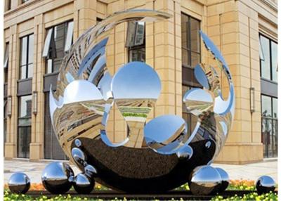 China Large Mirror Finish Stainless Steel Sphere Sculpture Custom Size Outdoor Art for sale