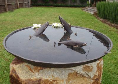 China Antique Cast Bronze Fish Garden Bowl Water Fountain Custom Size Handmade for sale