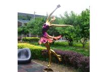 China Titanium Plated Stainless Steel Dancing Girl Statue Life Size Customizable Outdoor Garden Decoration for sale
