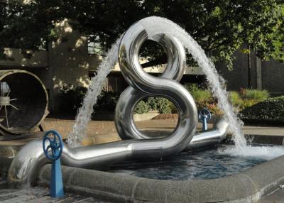 China Modern Stainless Steel 8 Shape Outdoor Water Fountain Sculpture 150 cm for sale