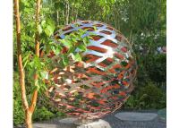 China 150 cm Diameter Stainless Steel Ball Sculpture Polished Metal Hollow Sphere Garden Decoration for sale