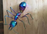 China Colorful Stainless Steel Ant Sculpture Titanium Craft Table Decor Custom Size for sale