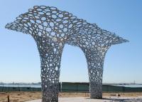 China Urban Landscape Stainless Steel Tree Sculpture Matt Finish Custom Size for sale