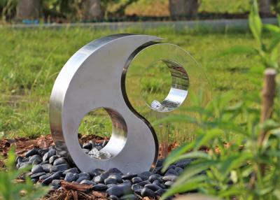 China Stainless Steel Yin Yang Sculpture 100cm H Polished Matt Modern Garden Art for sale
