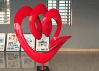China Large Red Painted Stainless Steel Urban Landscape Sculpture 200cm H Customizable for sale