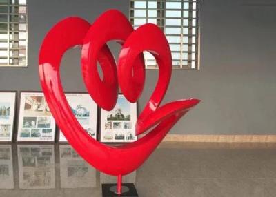 China Large Red Painted Stainless Steel Urban Landscape Sculpture 200cm H Customizable for sale