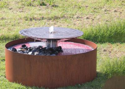 China Corten Steel Round Waterfall Cascade Fountain for Garden - Custom Sizes Available with 25-Day Delivery for sale