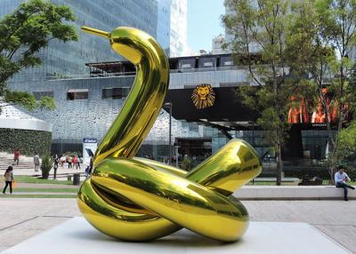 China Titanium Coated Stainless Steel Balloon Sculpture Custom Size Outdoor Public Art Decoration for sale