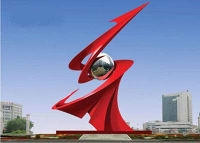 China Large Red Painted Monumental Stainless Steel Sculpture 600cm H Outdoor Decorative for sale