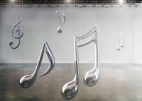 China Mirror Polished Stainless Steel Music Note Sculpture 200 cm Outdoor Art for sale