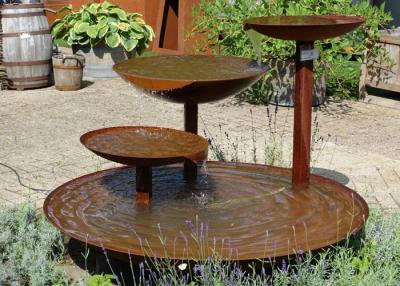 China Custom Corten Steel Cascading Waterfall Fountain for Outdoor Gardens - 25 Day Delivery, 1 PC MOQ for sale