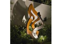 China Corten Steel Fire Sculpture 180cm Height Garden Decoration Metal Flame Art for sale