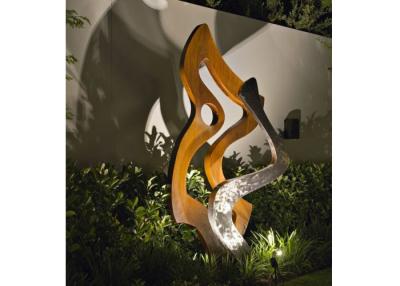 China Corten Steel Fire Sculpture 180cm Height Garden Decoration Metal Flame Art for sale