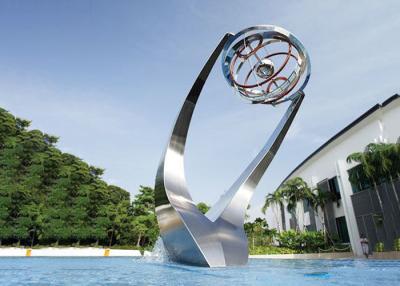 China Large Modern Matt Stainless Steel Water Fountain Feature 300cm H Customizable for sale