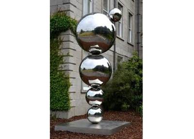 China Mirror Polished Stainless Steel Modern Ball Sculpture - Custom Sizes Available for Outdoor Garden & Public Spaces for sale