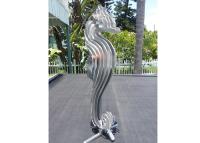 China Modern Outdoor Stainless Steel Seahorse Sculpture 180cm H Matt Finish Custom Size for sale