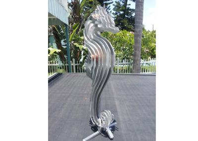 China Modern Outdoor Stainless Steel Seahorse Sculpture 180cm H Matt Finish Custom Size for sale