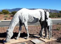 China Life Size Stainless Steel Horse Sculpture Matt Finish 180cm H Customizable for sale