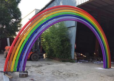 China Large 400 cm Stainless Steel Rainbow Garden Sculpture with Colorful Painted Finish for Outdoor Decoration for sale