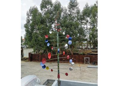 China 100cm Rainbow Color Stainless Steel Kinetic Wind Sculpture Painted Finish for Garden Decor for sale