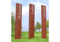China Custom Corten Steel Logo Outdoor Decoration 180cm H Rusty Finish for sale