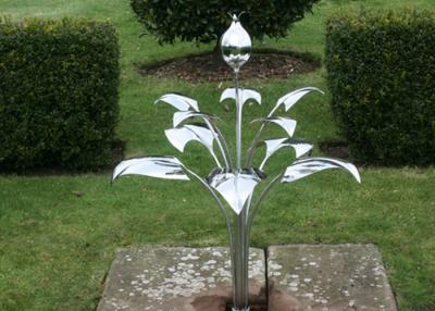 China Stainless Steel Garden Flower Sculpture 200 cm Customizable Outdoor Art for sale
