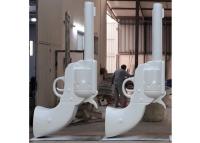 China Painted White Large Stainless Steel Gun Sculpture Custom Size Outdoor Public Art for sale