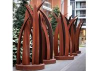 China Corten Steel Leaf Sculpture 180cm H Rusty Finish Garden Art Decor Customizable for sale