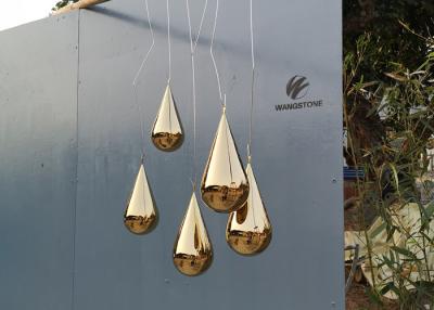 China Stainless Steel Water Drop Sculpture 30 cm Custom Size Indoor Decoration for sale