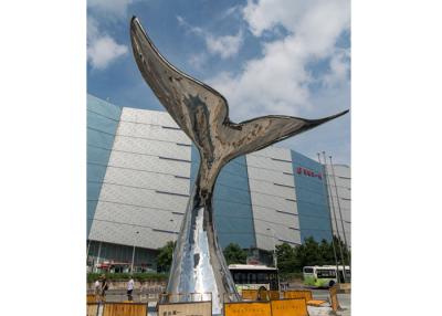 China Large Stainless Steel Whale Tail Sculpture Polished Finish Custom Size for Urban Landscape Decoration for sale